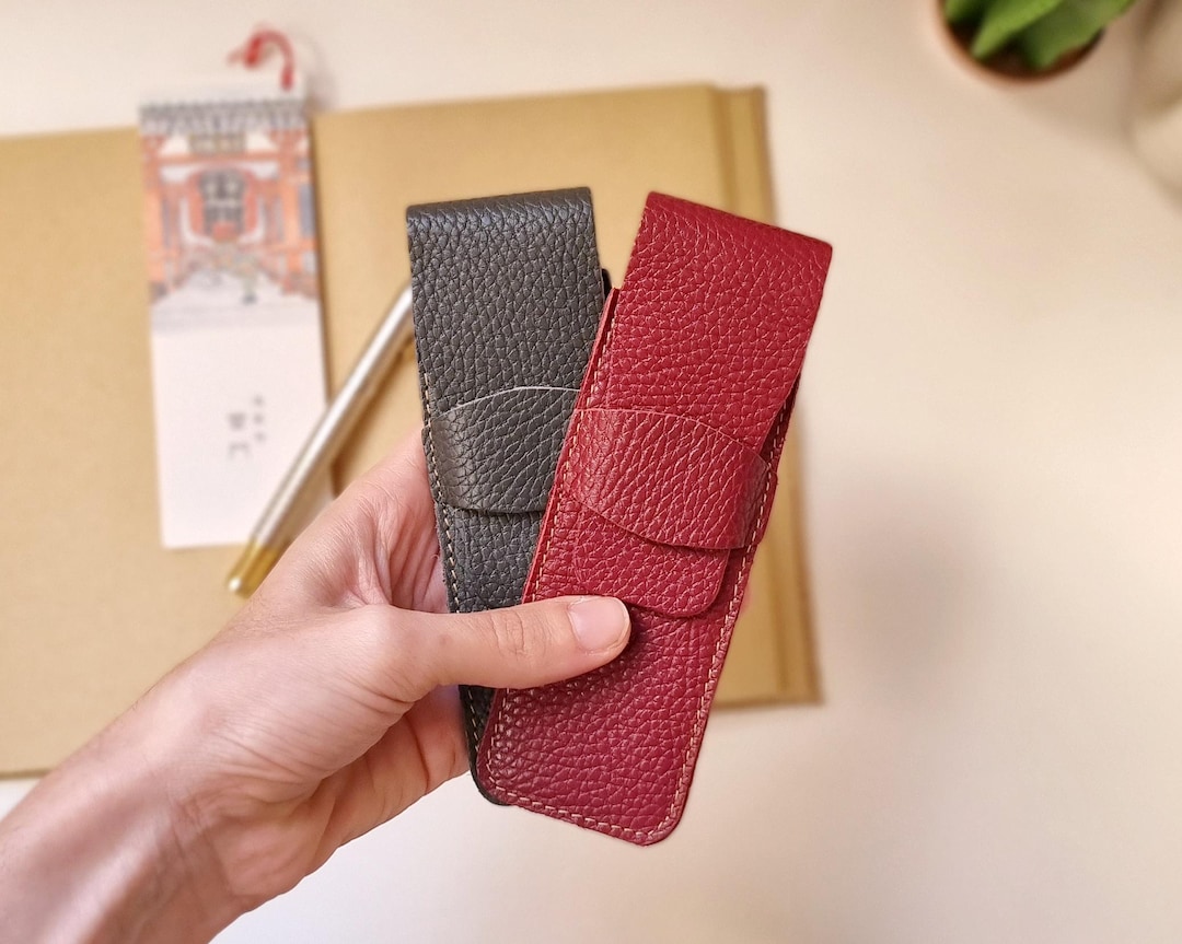 Custom Leather Pen Case: Personalized Fountain Pen Holder - Etsy