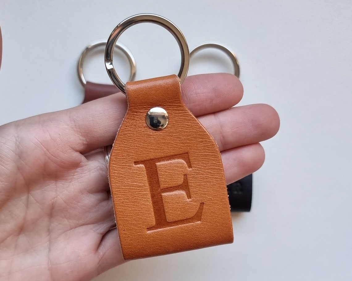 Custom Leather Key Ring for Men Genuine Leather Key Fob With | Etsy