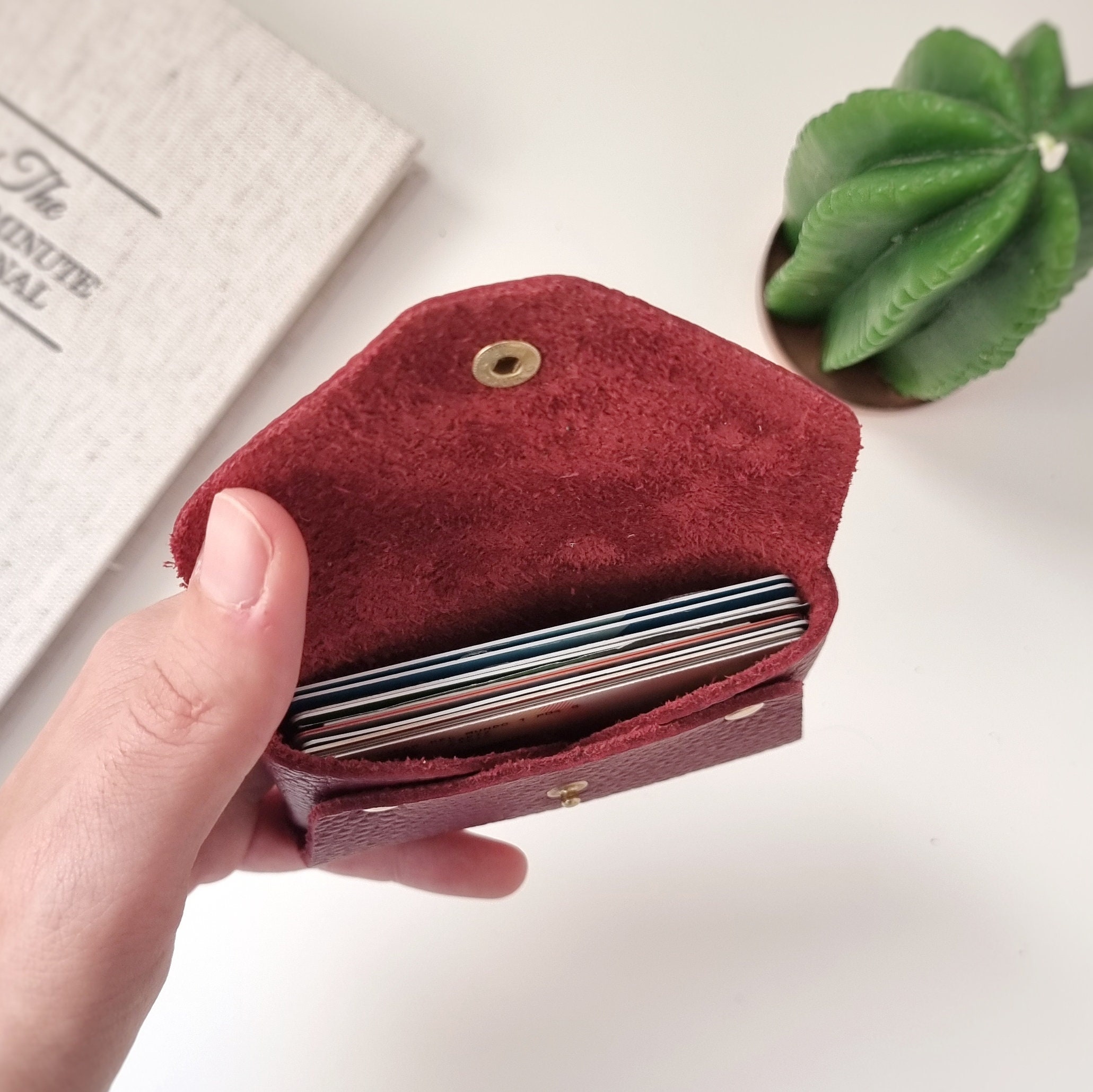 Personalized Leather Coin Wallet: Handmade Card Pouch - Etsy