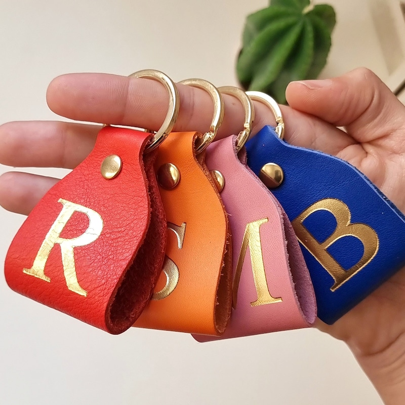 Initial Keychain - Etsy