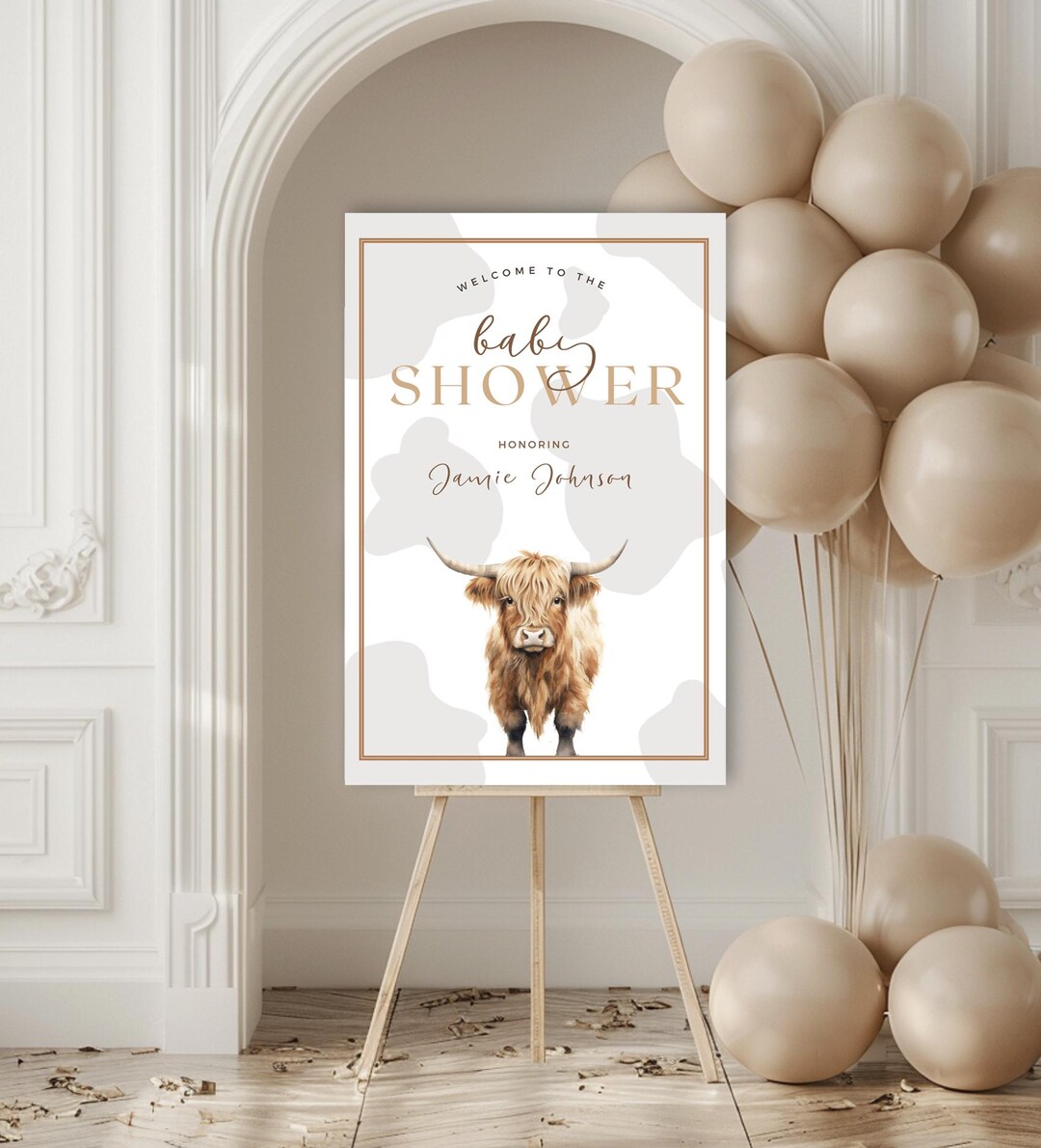 Highland Cow Baby Shower Welcome Sign - Etsy