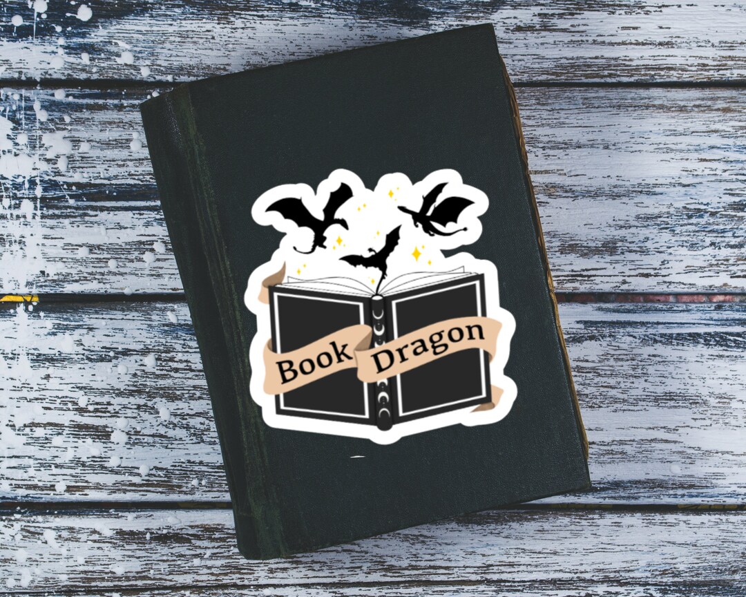 Book Dragon Sticker in Multiple Colours - Etsy
