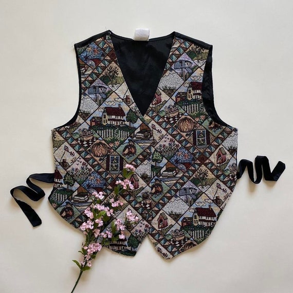 Vintage tapestry vest - Gem
