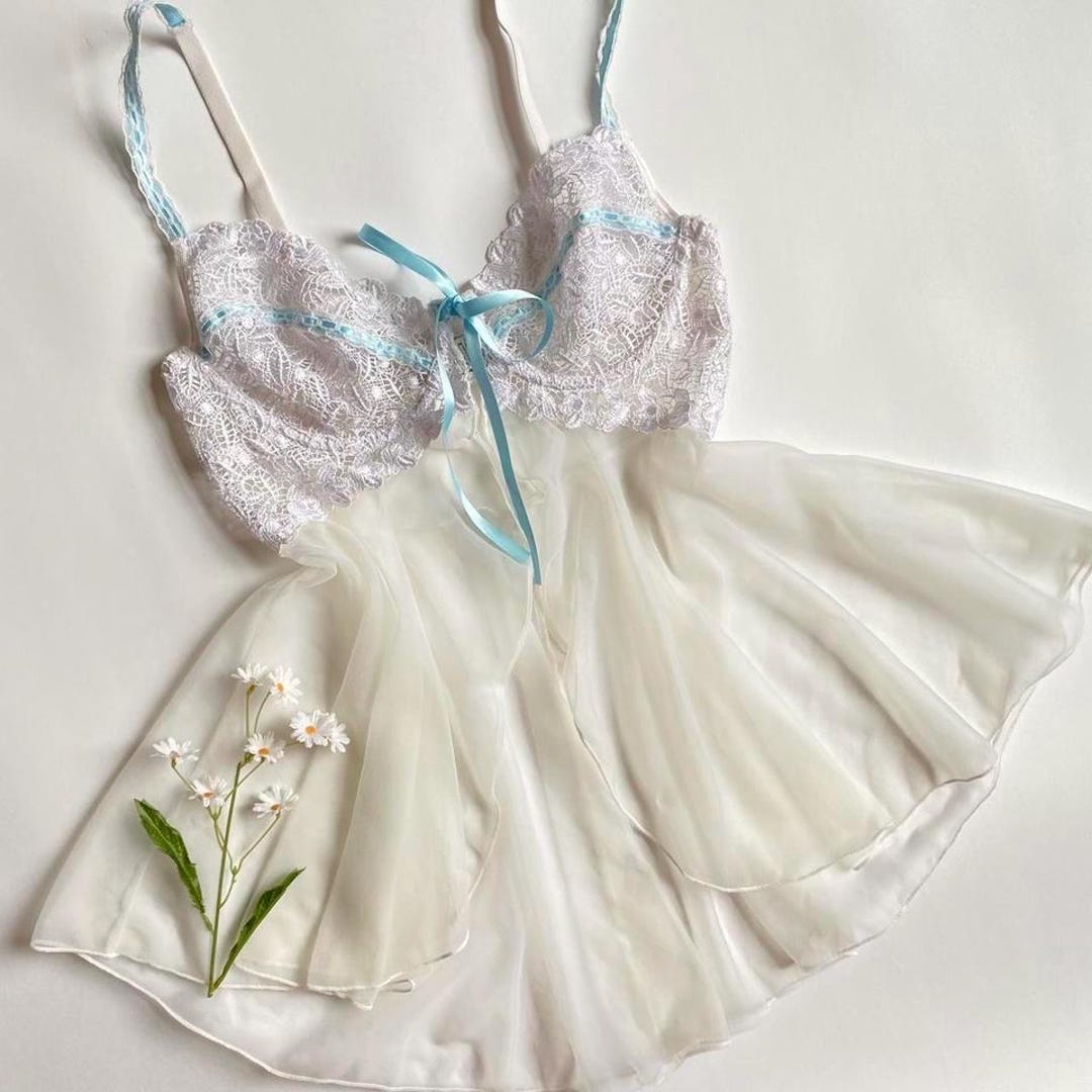 Vintage Sheer White Chemise - Etsy