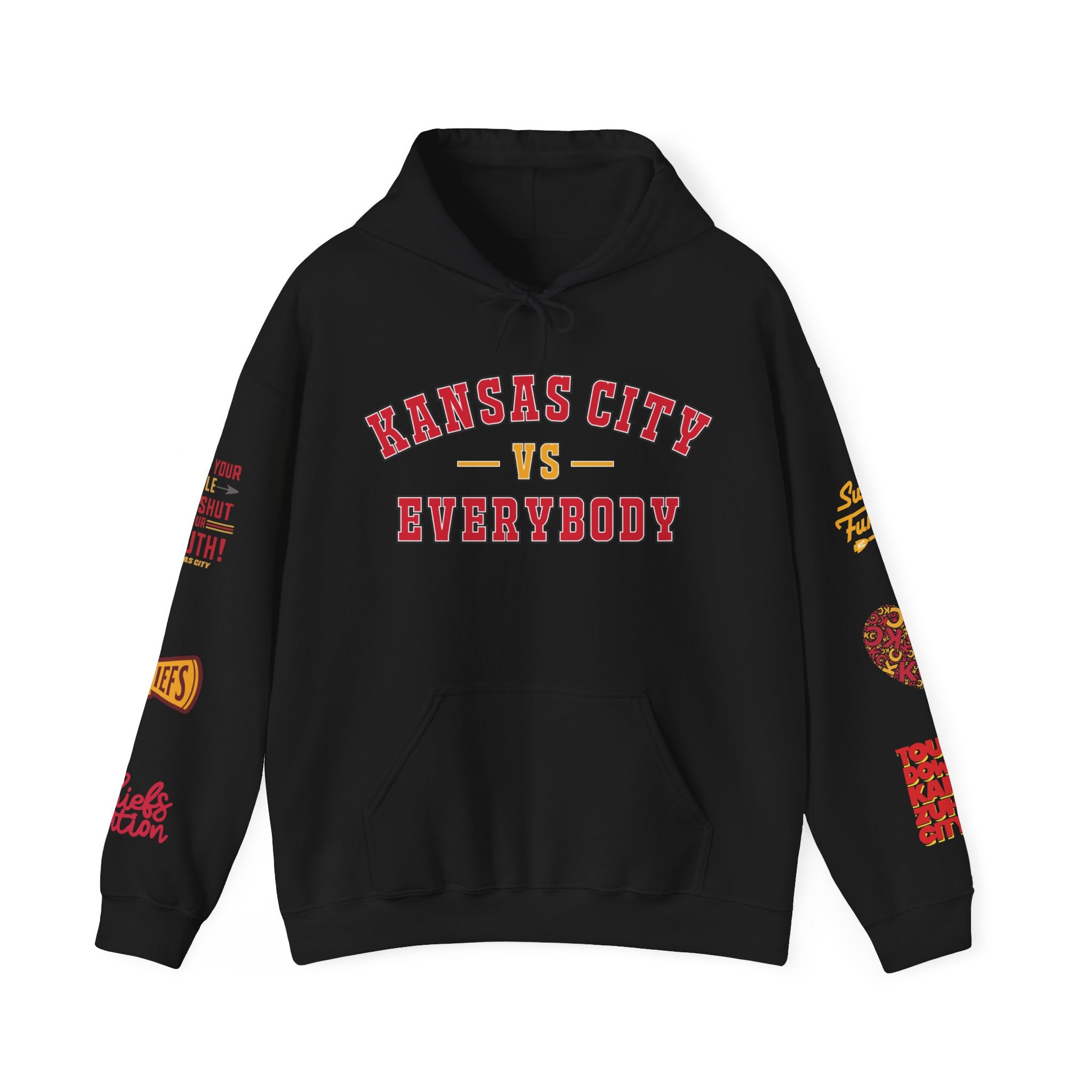 Kansas City Vs Everybody Black Hoodie | Kansas City Football Crewneck ...