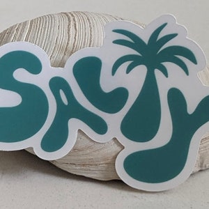 SALTY Hand Drawn Tropical Beach Sticker - Etsy