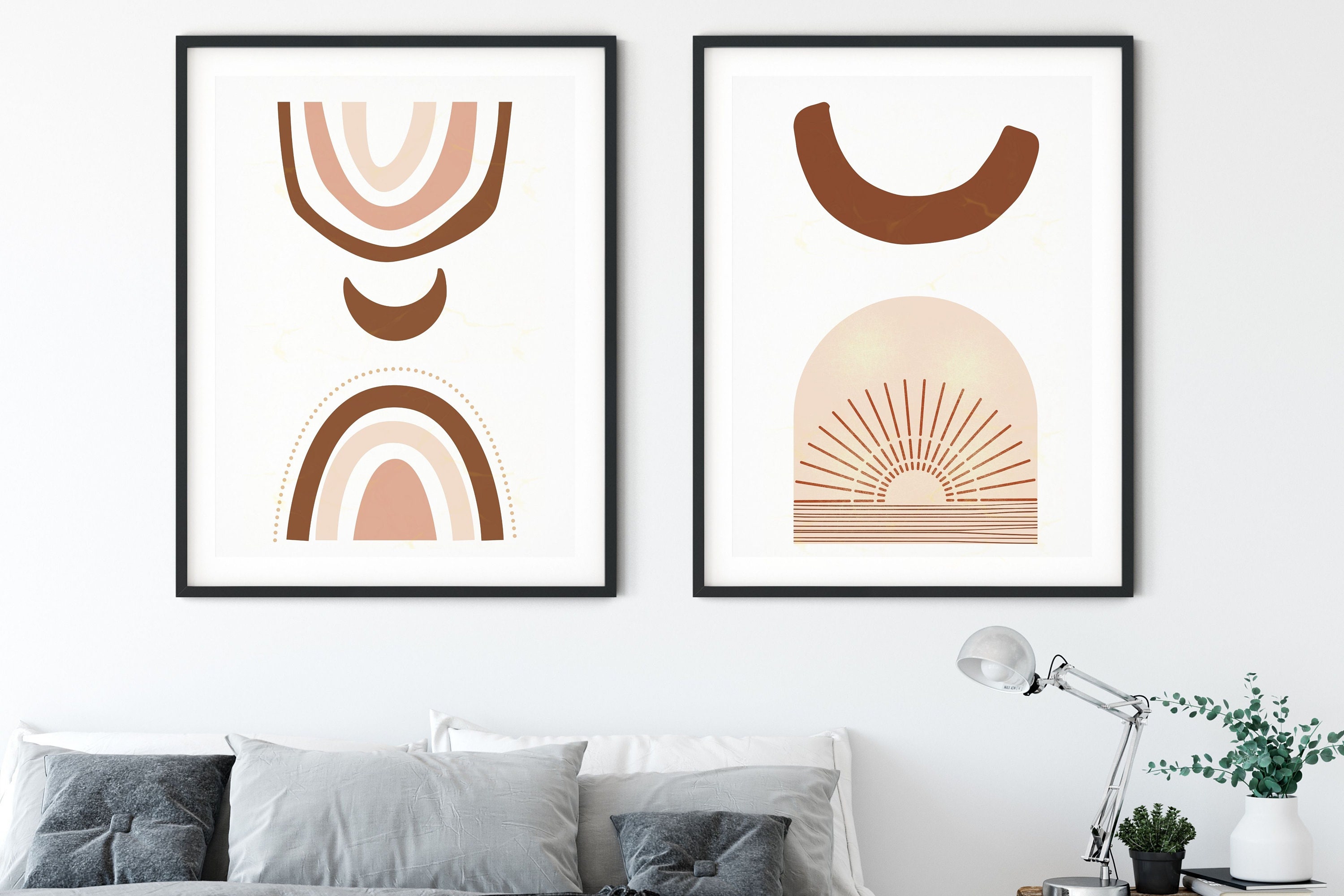 Boho Art Set Of 3 Prints Boho Wall Art Abstract Gallery Wall Set