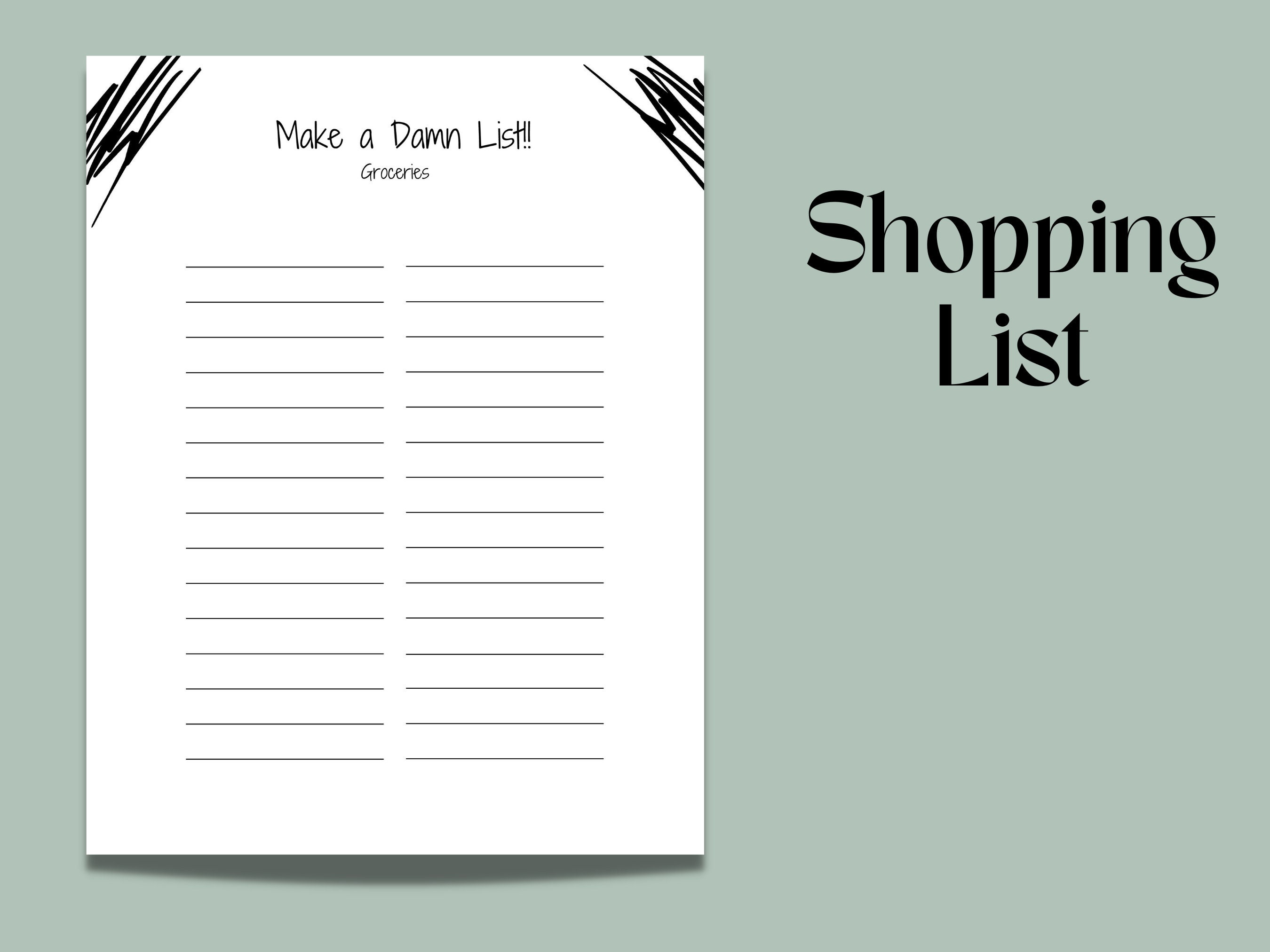 Grocery List Printable, Meal Planning, Shopping List, Family Meals ...