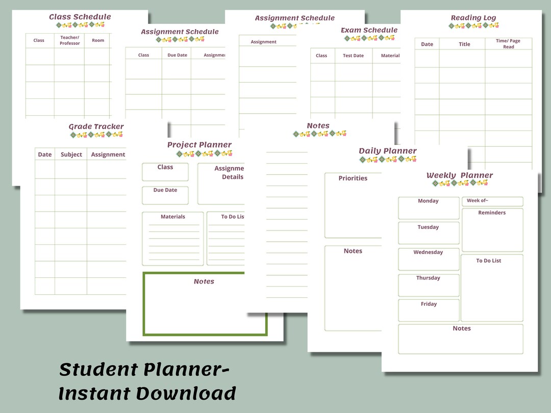 Printable Student Planner: ADHD Academic Study Organizer (digital ...