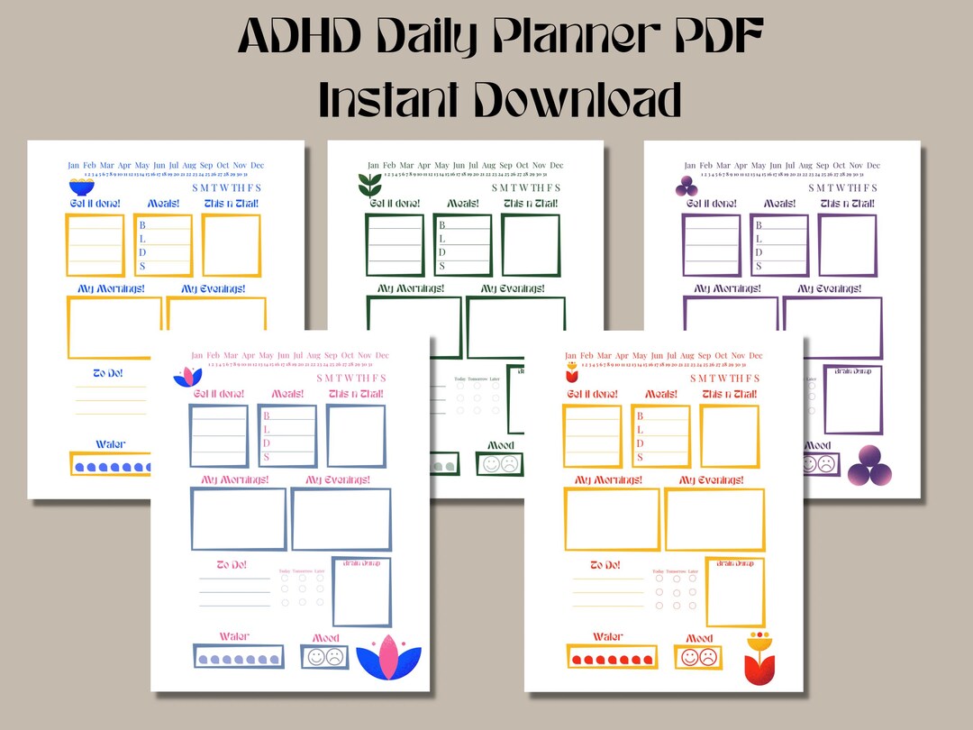 ADHD Planner Printable: Neurodivergent Productivity, Task Management ...