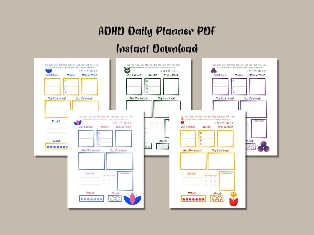 Printable ADHD Planner| Neurodivergent Daily Task Organizer PDF ...