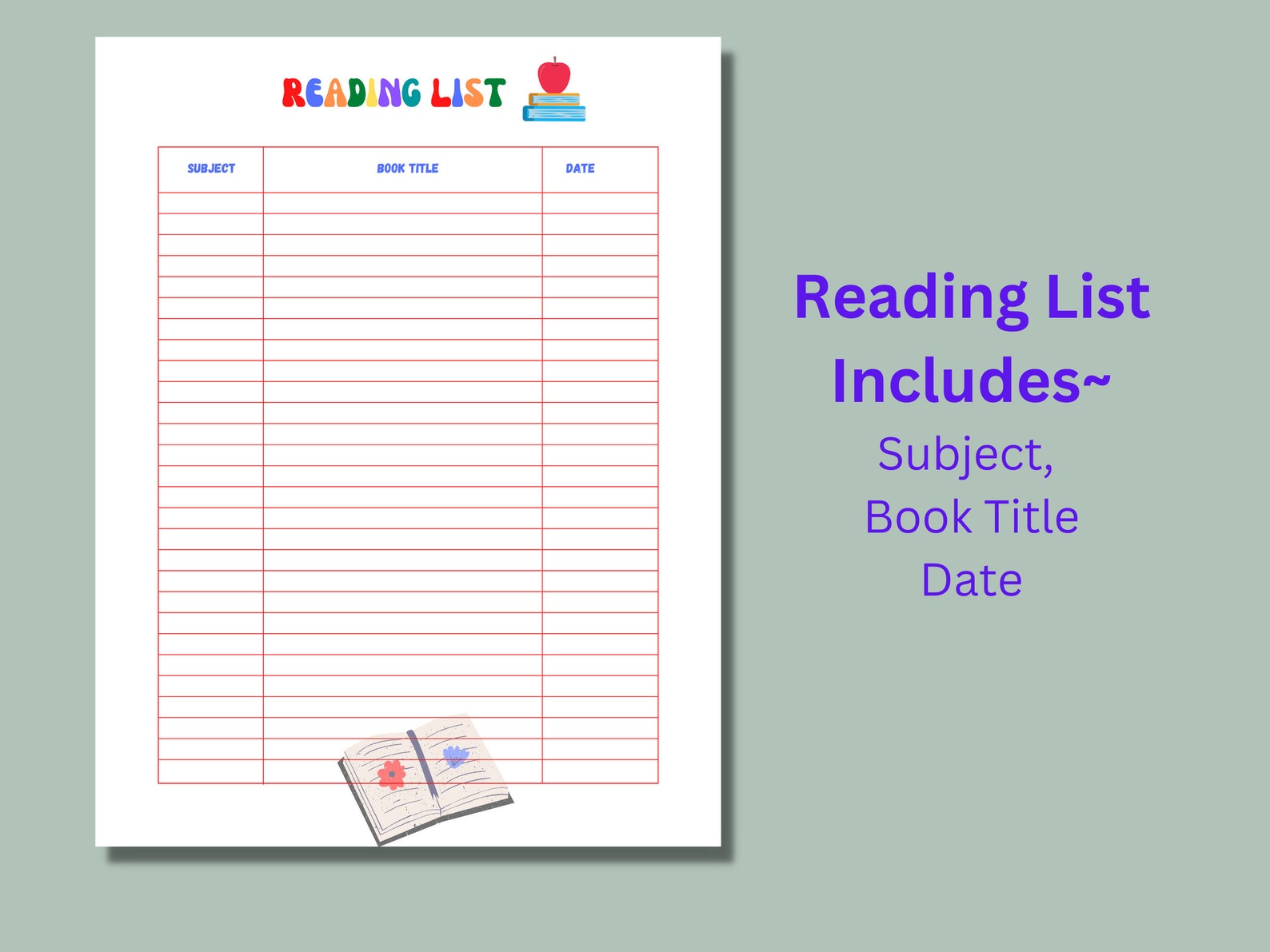 Kids Reading Log: Printable Book Tracker & Reading List (PDF Download ...