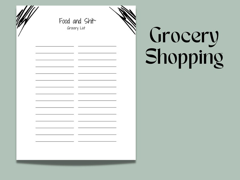 Grocery List Printable, Meal Planning, Shopping List, Family Meals ...