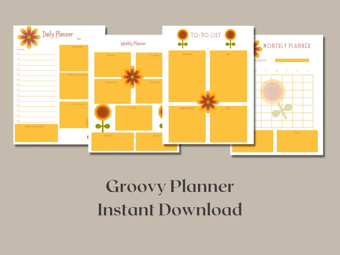 Retro ADHD Planner: Daily, Weekly, Monthly Schedules (digital Download ...