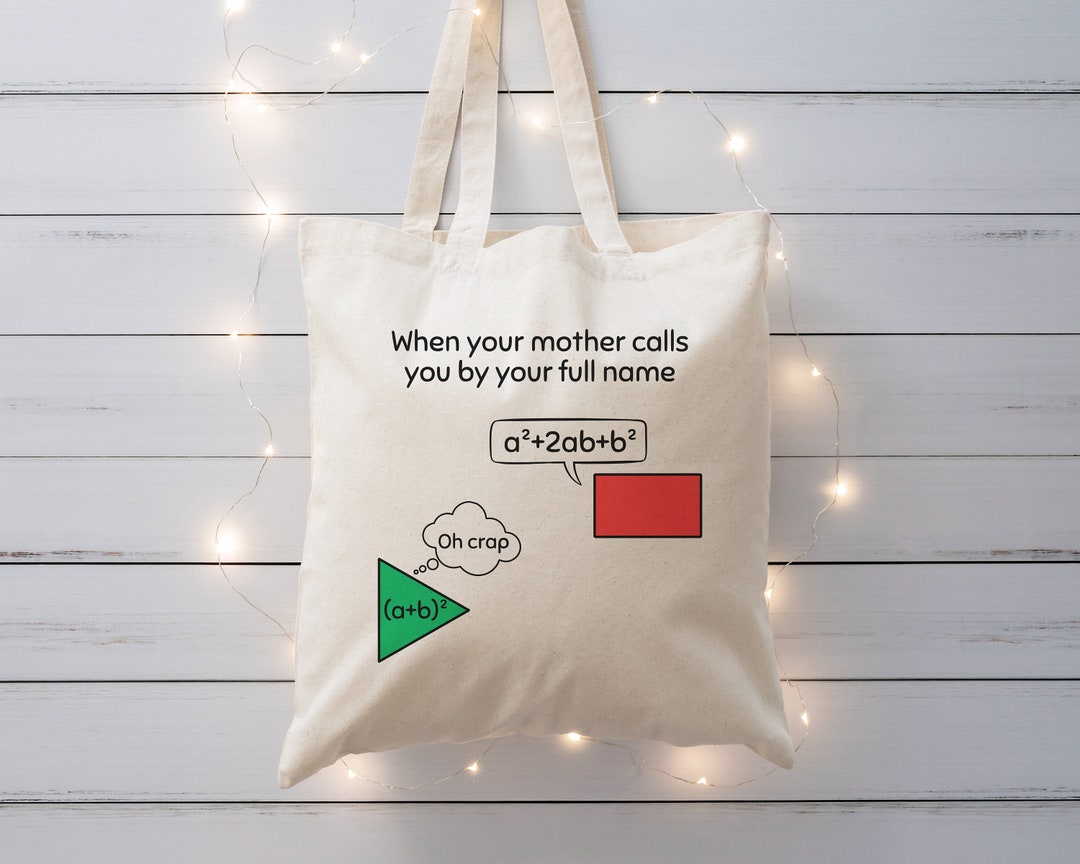 Math Meme, Teacher Tote Bag, Funny Teacher Bag, Gift for Math Teacher ...