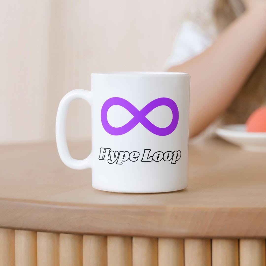Infinite Hype Loop Mug - DFV RK Kg, Funny Stock Market Coffee Mug, Day ...