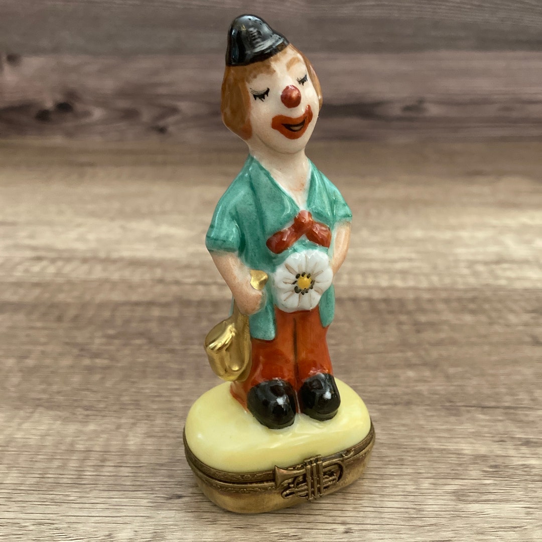 Limoges Tall Clown Trinket Box D Moreau France Peint Main Daisy - Etsy