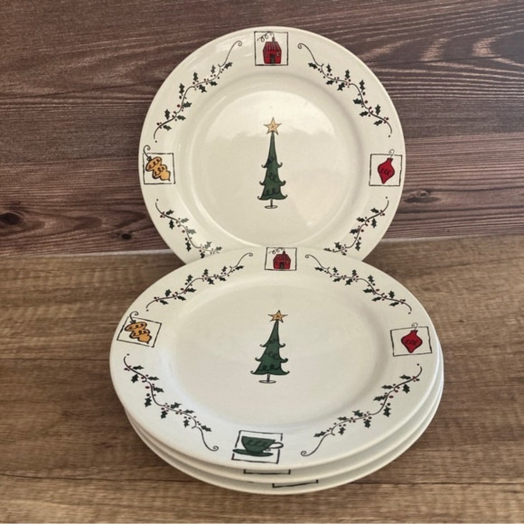 Starbucks Holiday Dessert Plates Christmas Appetizer Set of - Etsy