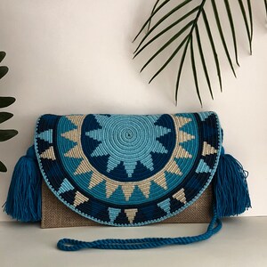 Colorful Handwoven Shoulder Bag for Women, Boho Chic Clutch, Hand Knit ...