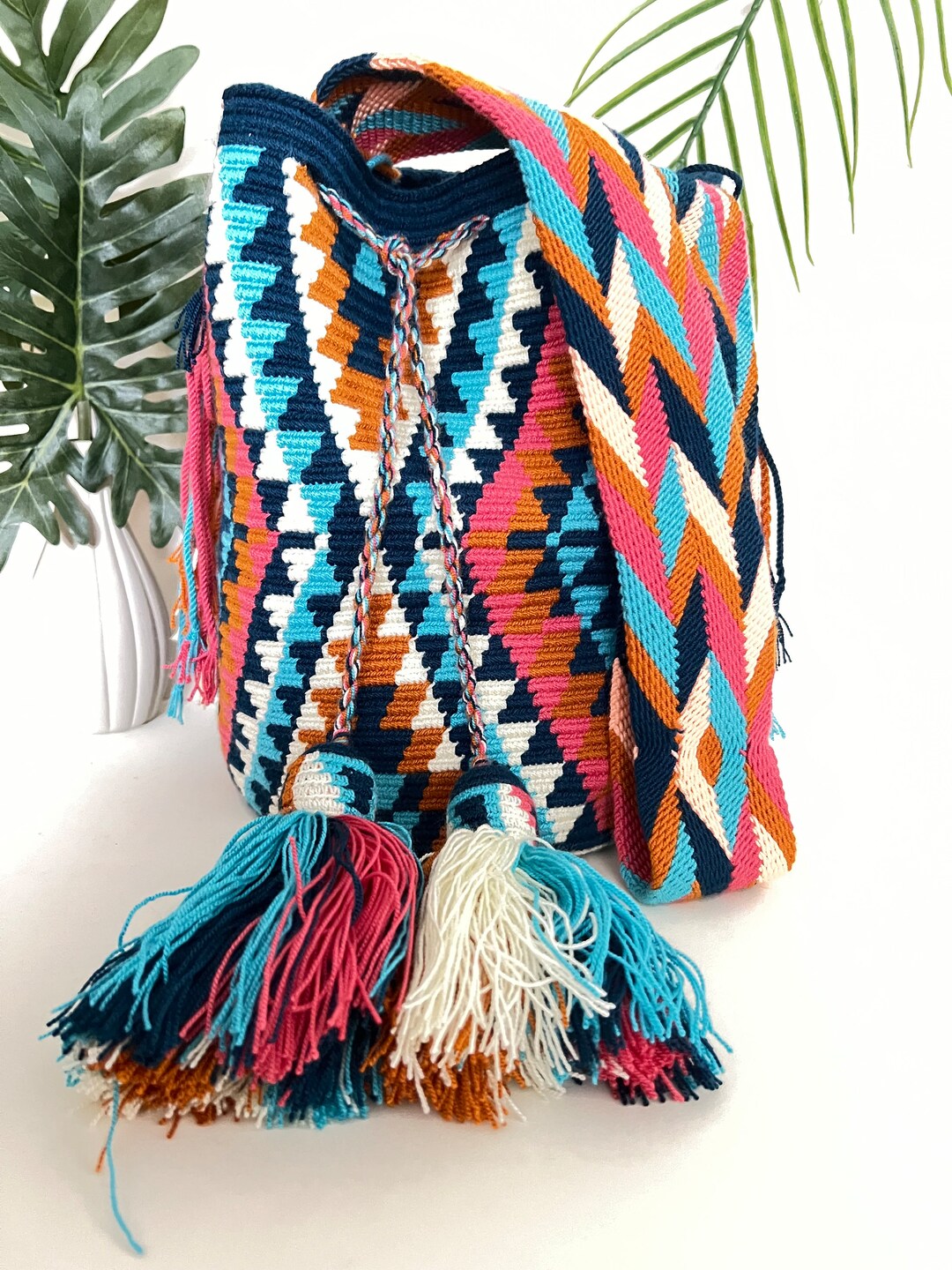 Multicolor Bohemian Handwoven Crossbody Bag, Indie Oversized Bucket Bag ...