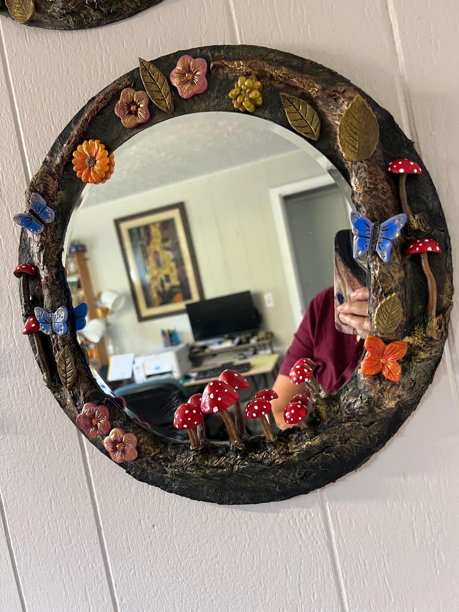 Handmade Cottagecore Clay Mushroom Mirror: Woodland Decor Mirror - Etsy