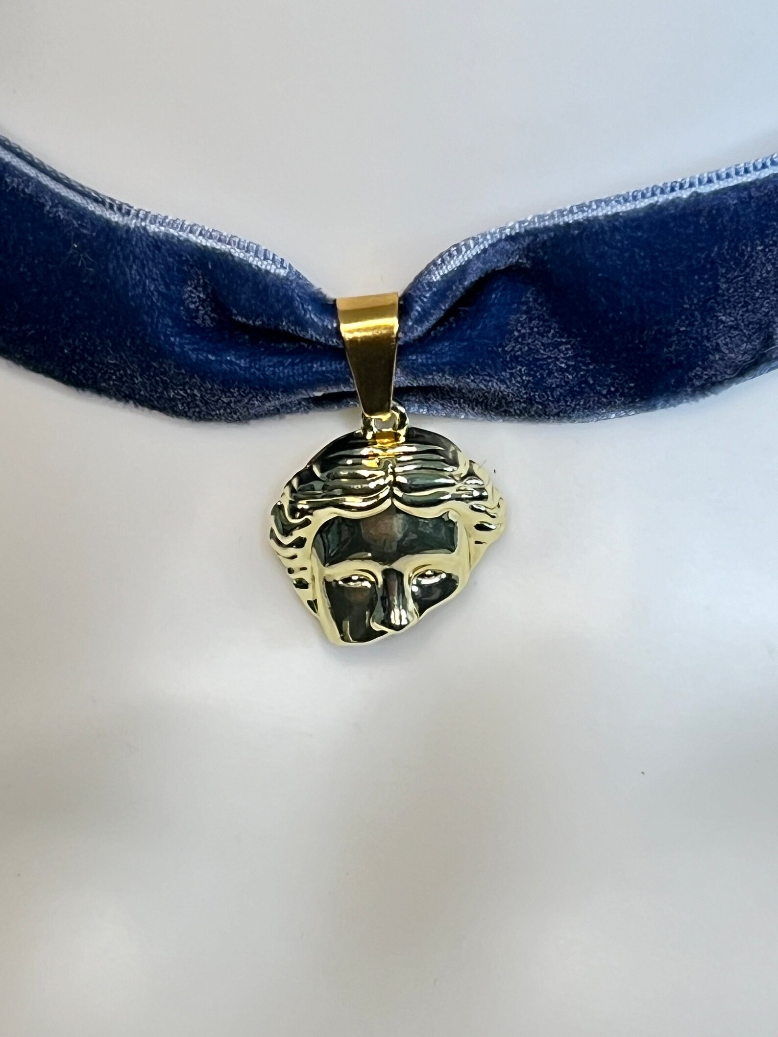 Royal Blue Velvet Choker: Regency Victorian Pendant Necklace - Etsy