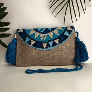 Colorful Handwoven Shoulder Bag for Women, Boho Chic Clutch, Hand Knit ...