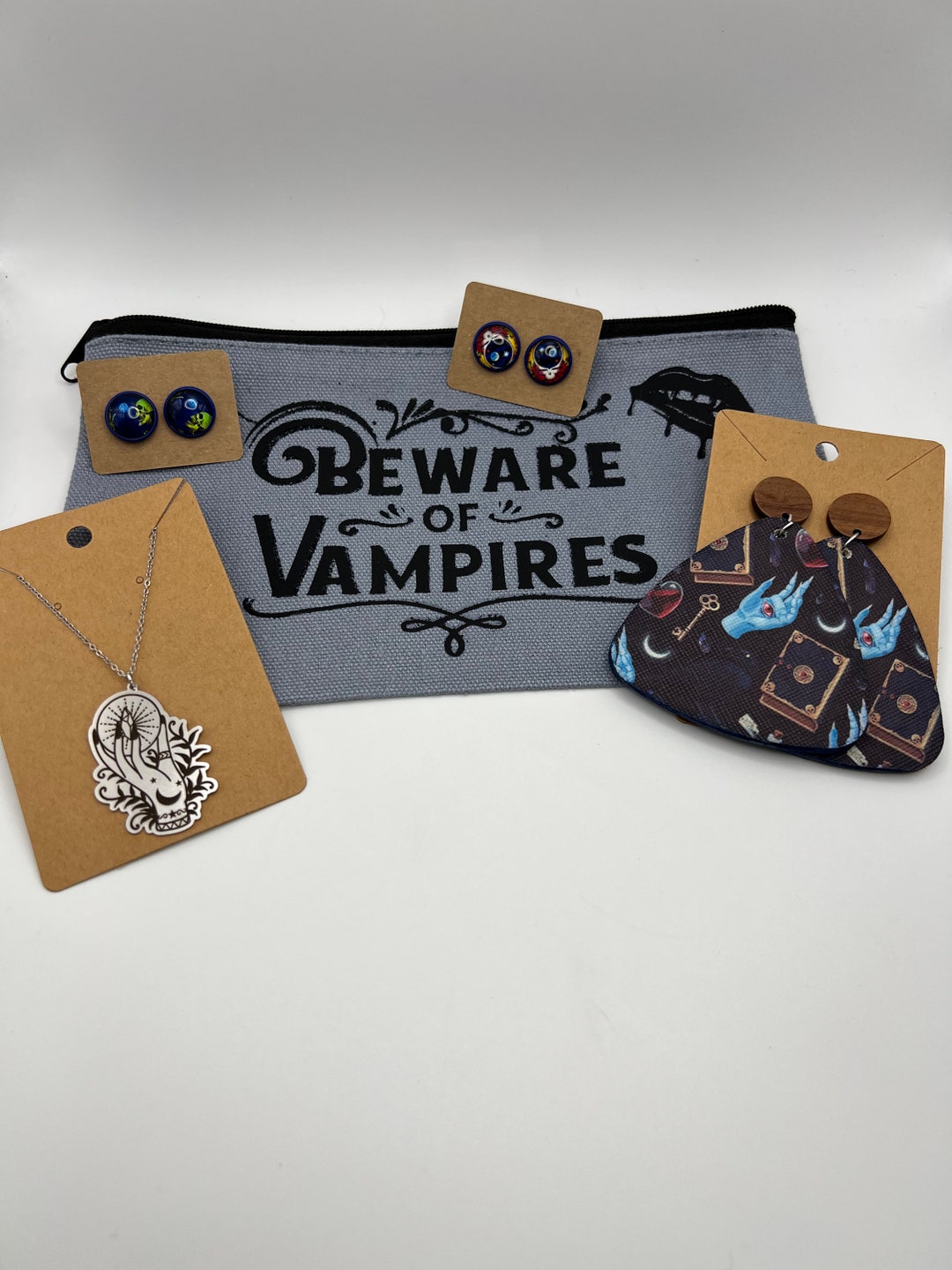 Goth Jewelry Gift Set With Painted Box, Gothic Edgy Jewelry Gift Set ...