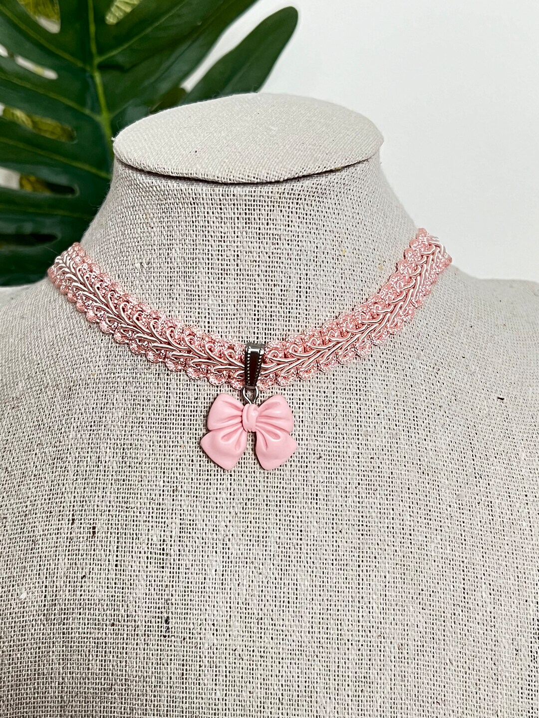 Cute Bow Choker, Kawaii Pastel Color Chokers, Princess Pink Choker ...