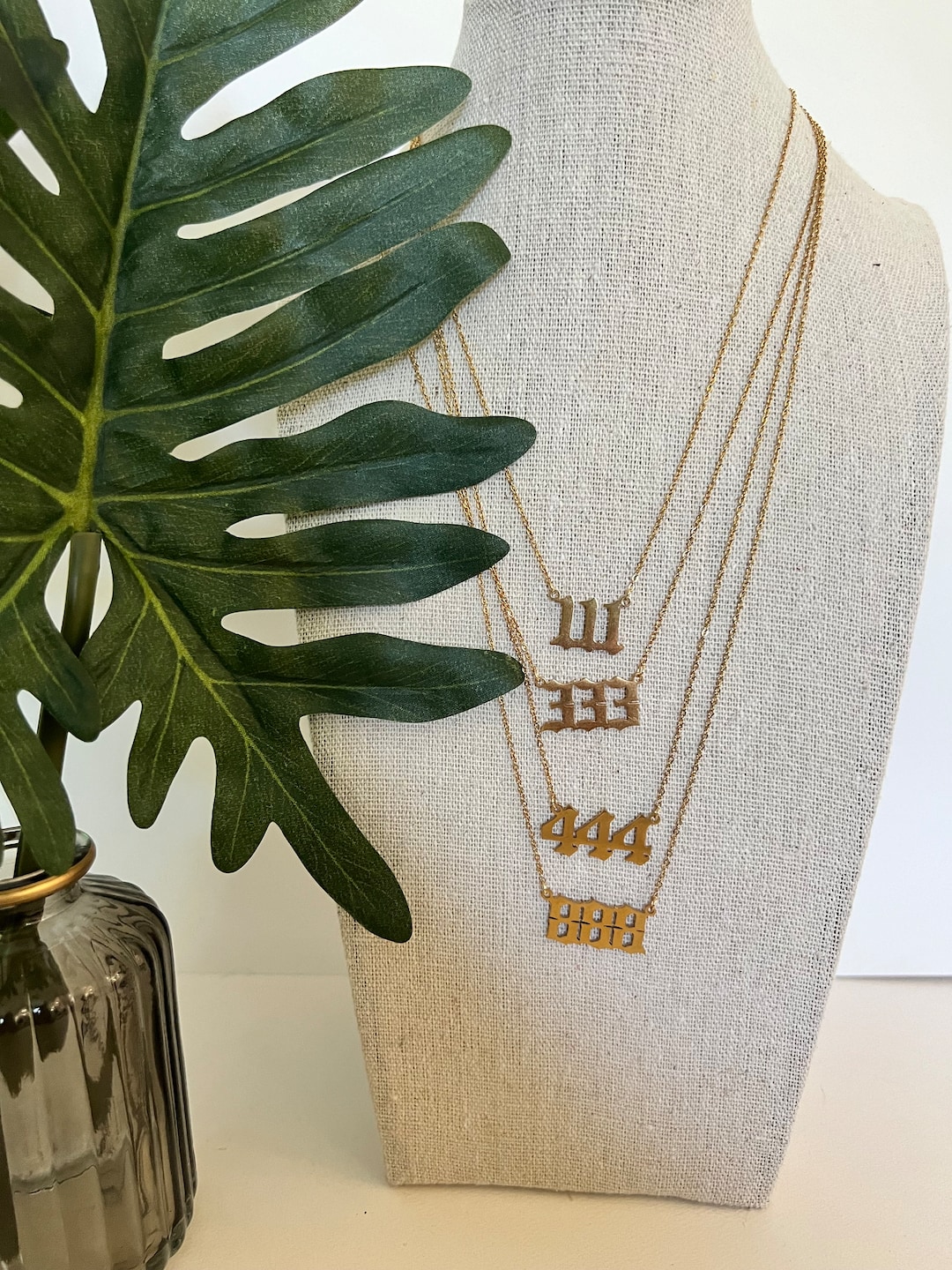 Gold Angel Number Necklace: 18k Coated Stainless Steel, Numerology ...