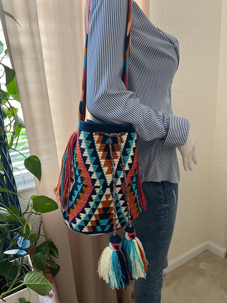 Multicolor Bohemian Handwoven Crossbody Bag, Indie Oversized Bucket Bag ...
