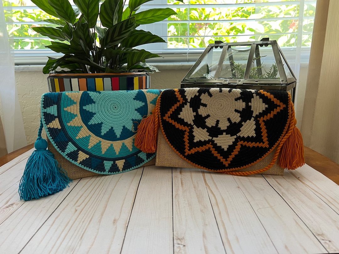 Colorful Handwoven Shoulder Bag for Women, Boho Chic Clutch, Hand Knit ...