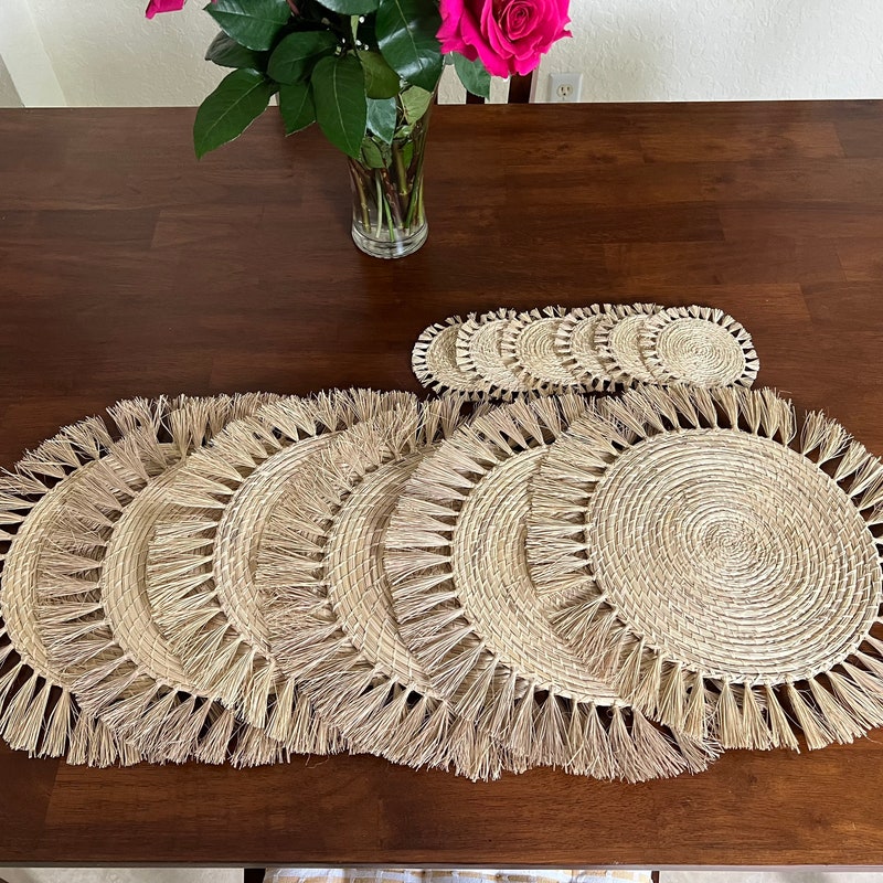 Round Straw Table Mats - Etsy