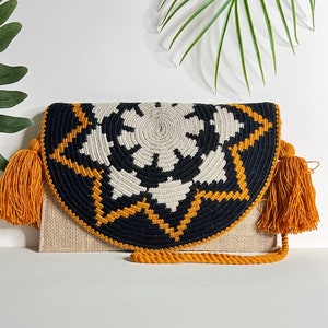 Colorful Handwoven Shoulder Bag for Women, Boho Chic Clutch, Hand Knit ...