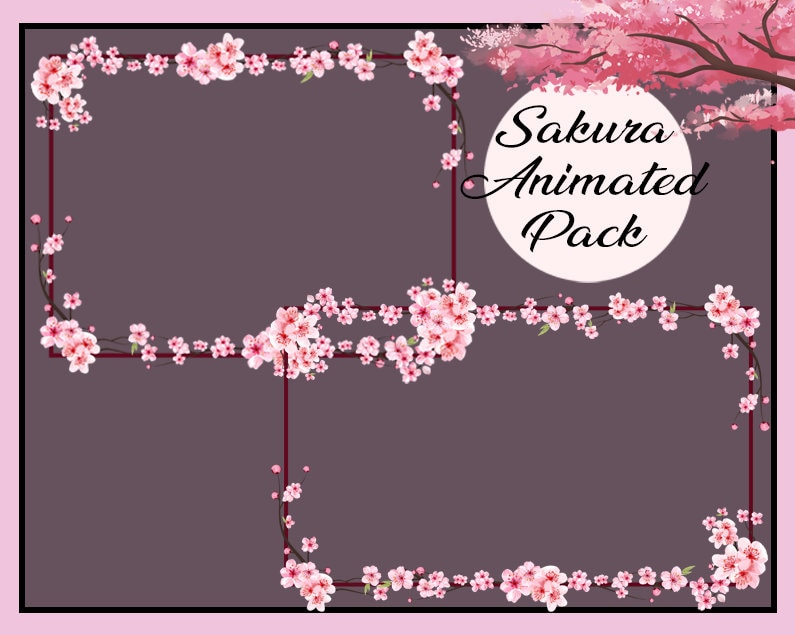 Cute Sakura Overlay | Sakura Animated Overlay | Pink Overlay | Twitch ...