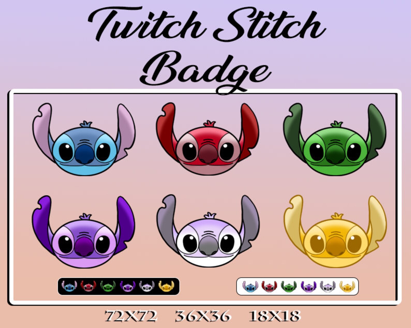 Cute Stitch Overlay Twitch Overlay Stitch Badge Static Pack - Etsy