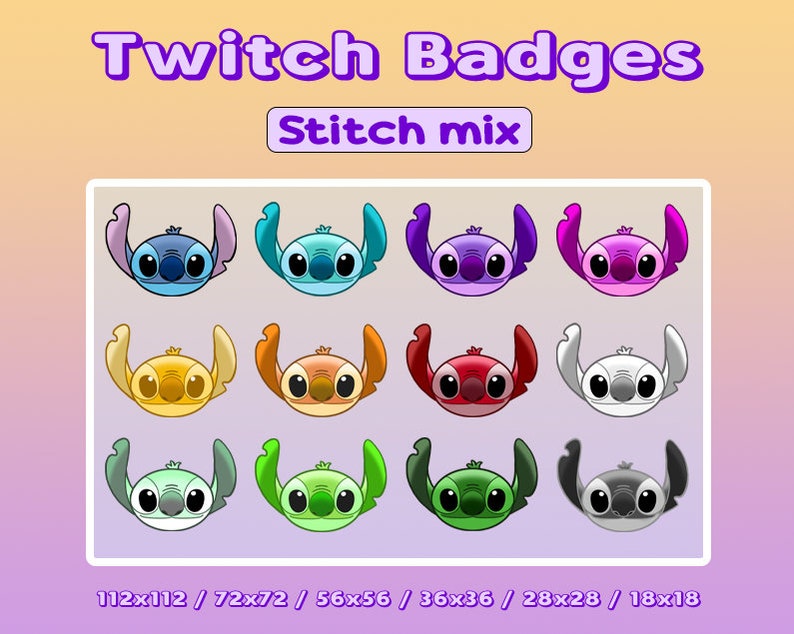 Cute Stitch Overlay | Twitch Overlay | Stitch Badge | Static Pack - Etsy