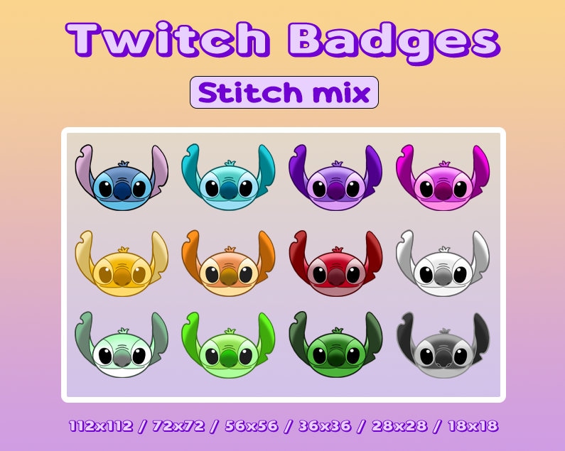 Cute Stitch Overlay | Twitch Overlay | Stitch Badge | Static Pack - Etsy