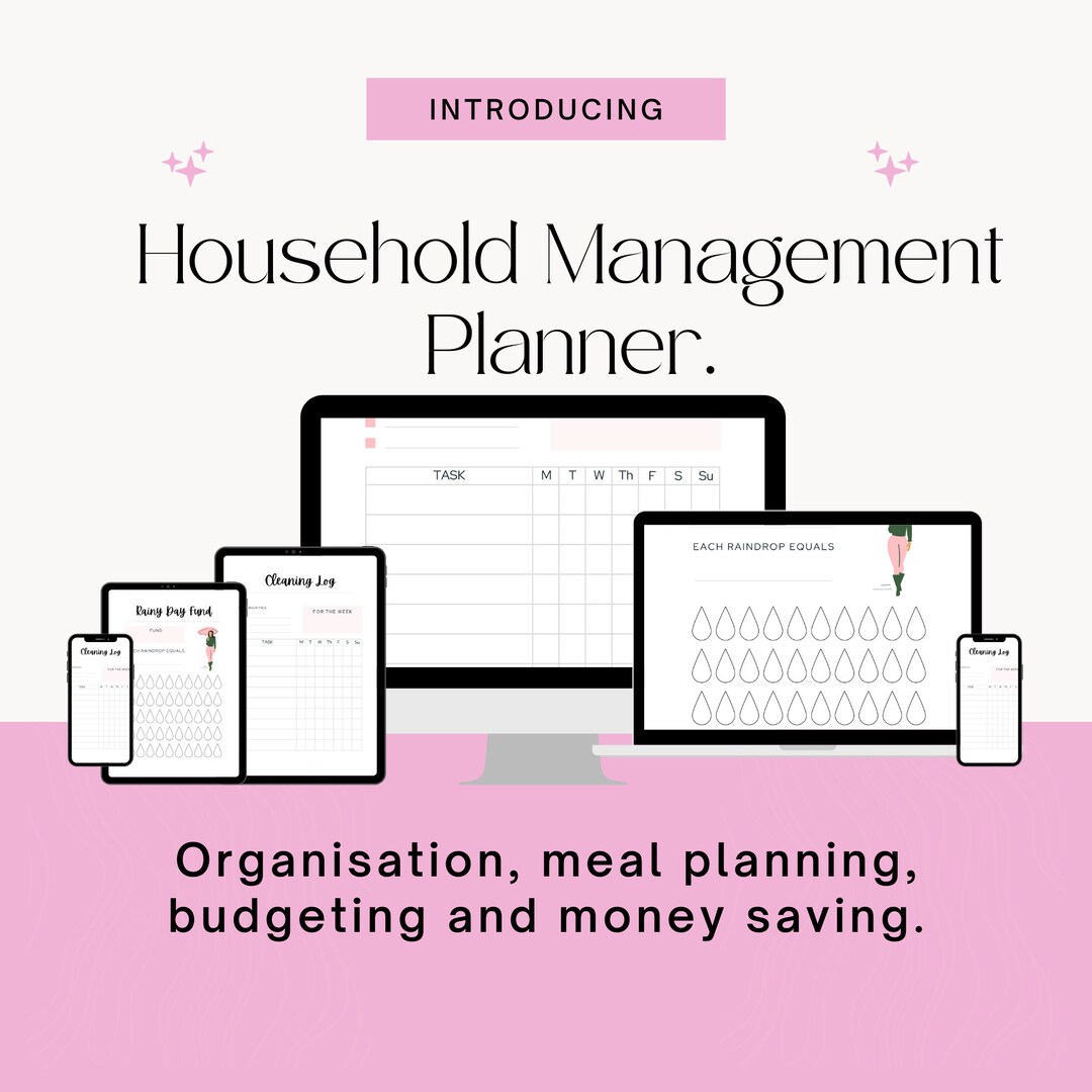 Household Management, Printable Planner, Print Pages, Budget, Cleaning ...