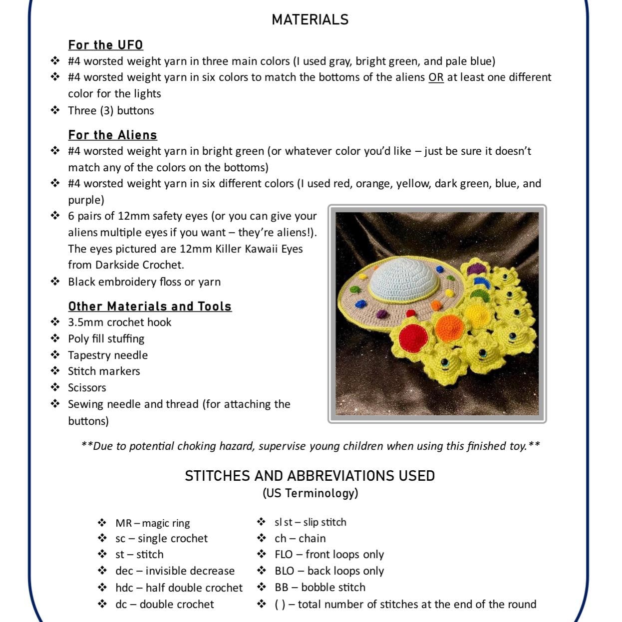 UFO & Alien Memory Matching Game - Crochet Pattern - Etsy