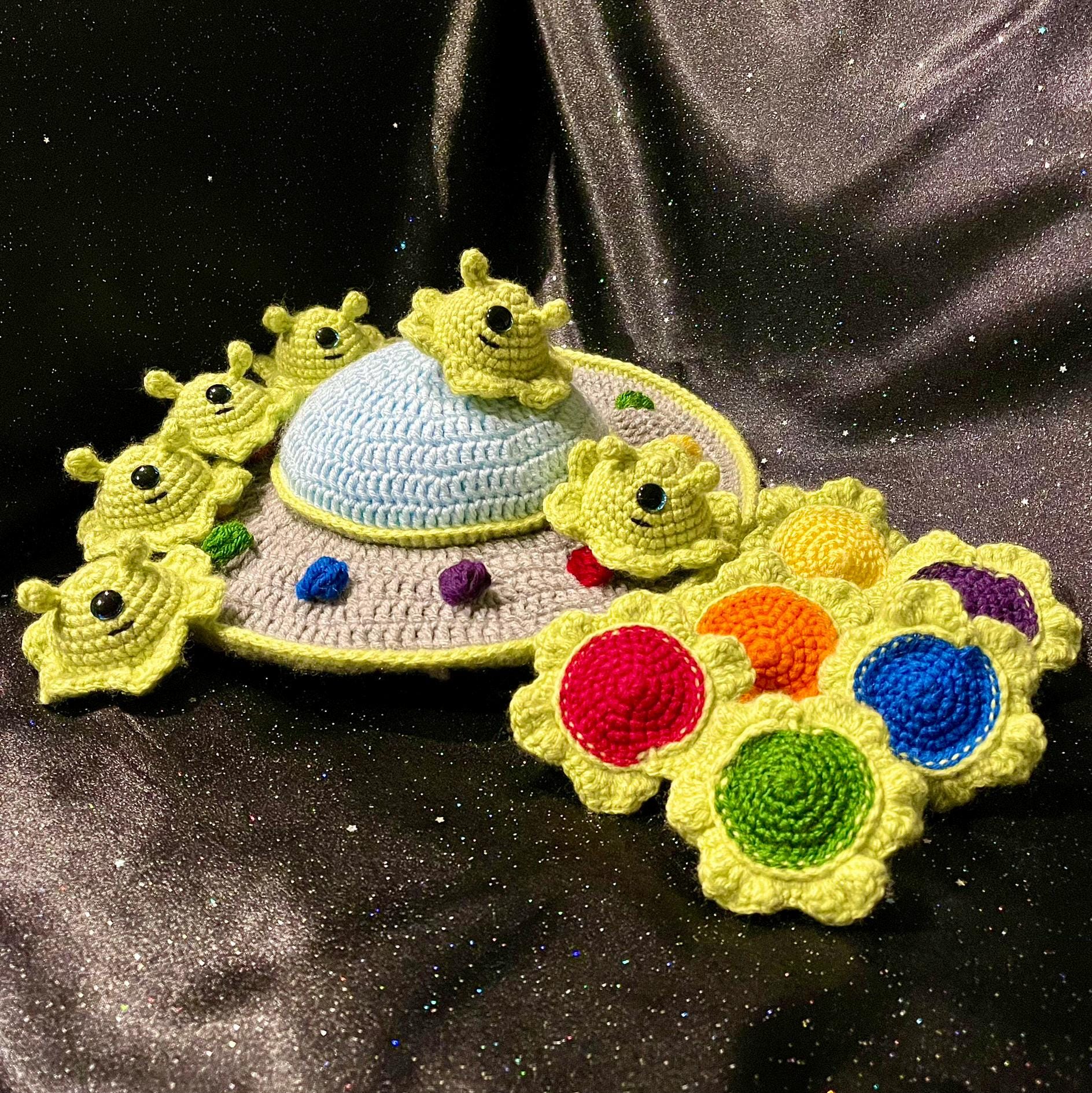 UFO & Alien Memory Matching Game - Crochet Pattern - Etsy