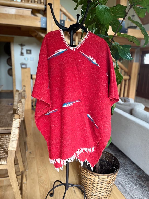 vintage authentic Mexican poncho |southwest | one siz… - Gem