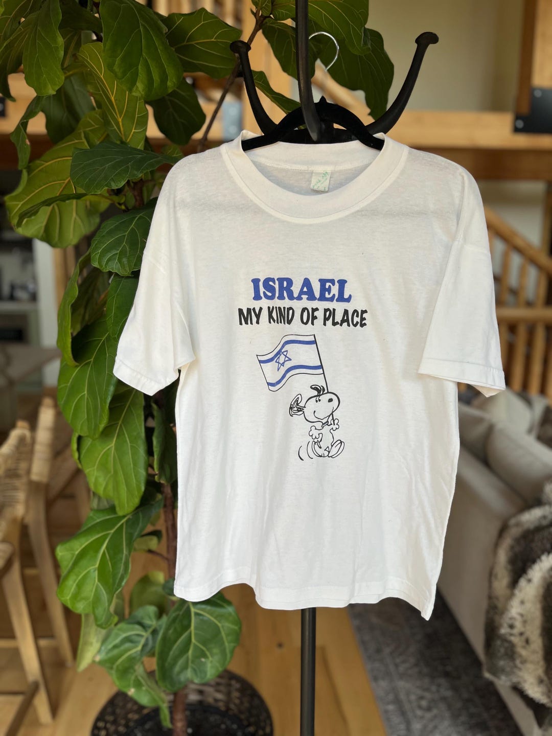 Vintage Snoopy Graphic Shirt: Israel Jewish Flag Design - Etsy