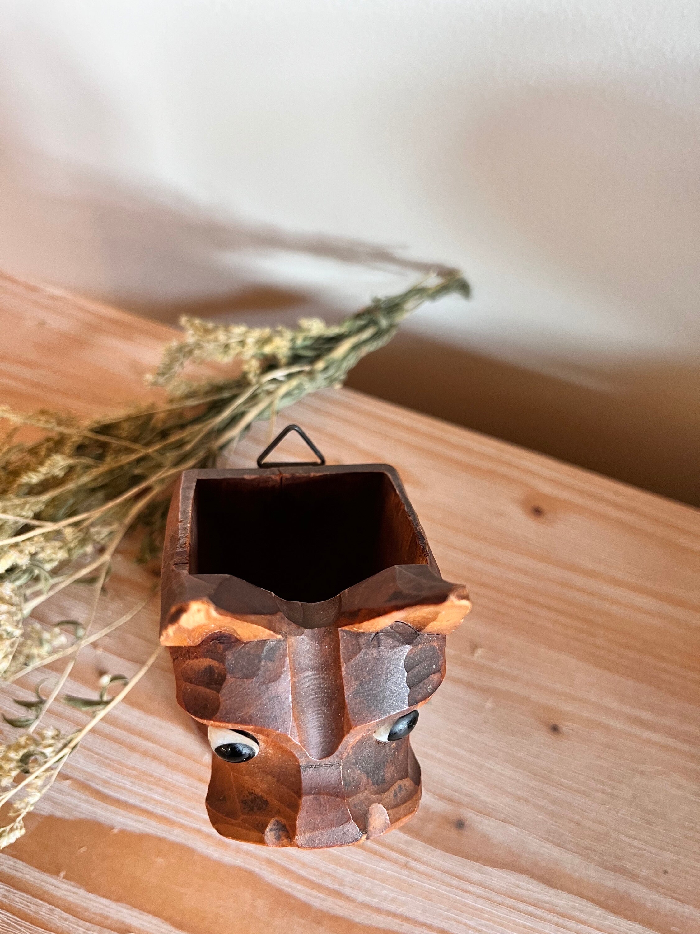 Vintage Wood Desk Pencil Holder Dog Figurine Boxer - Etsy