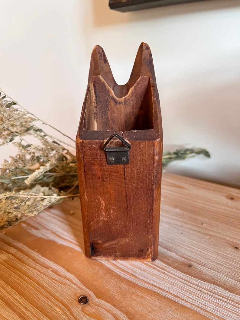 Vintage Wood Desk Pencil Holder Dog Figurine Boxer - Etsy