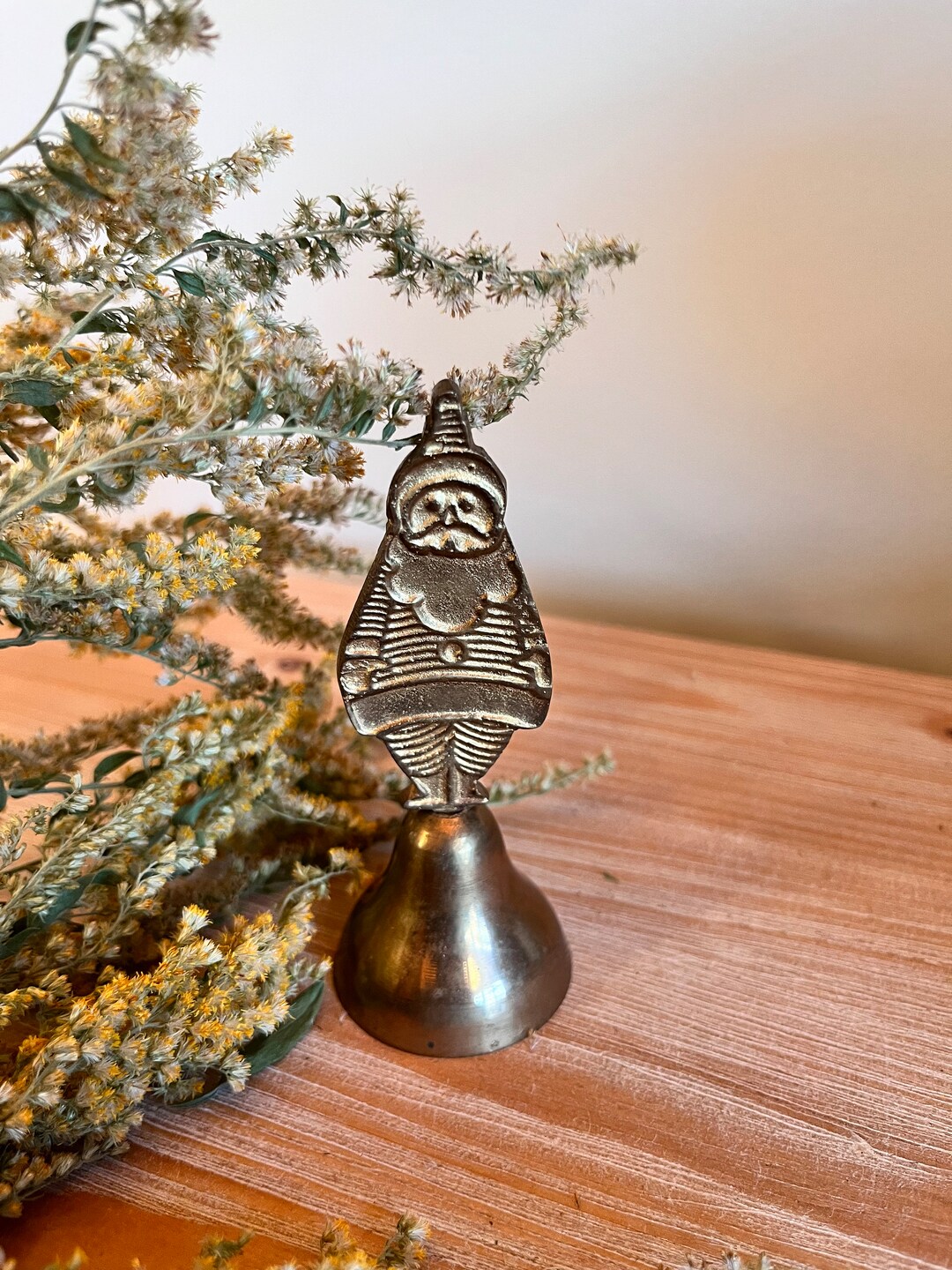 Vintage Brass Bell Santa Christmas Bell - Etsy