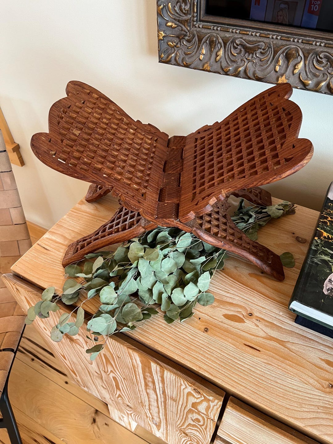 Handmade Teak Wood Book Holder - Large Size - Great for Heavy Books - Etsy