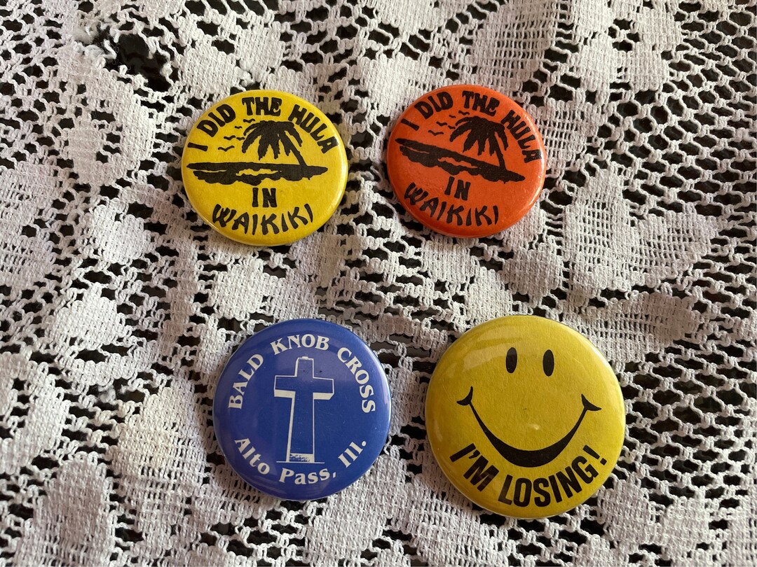 Vintage Button Pins - Etsy