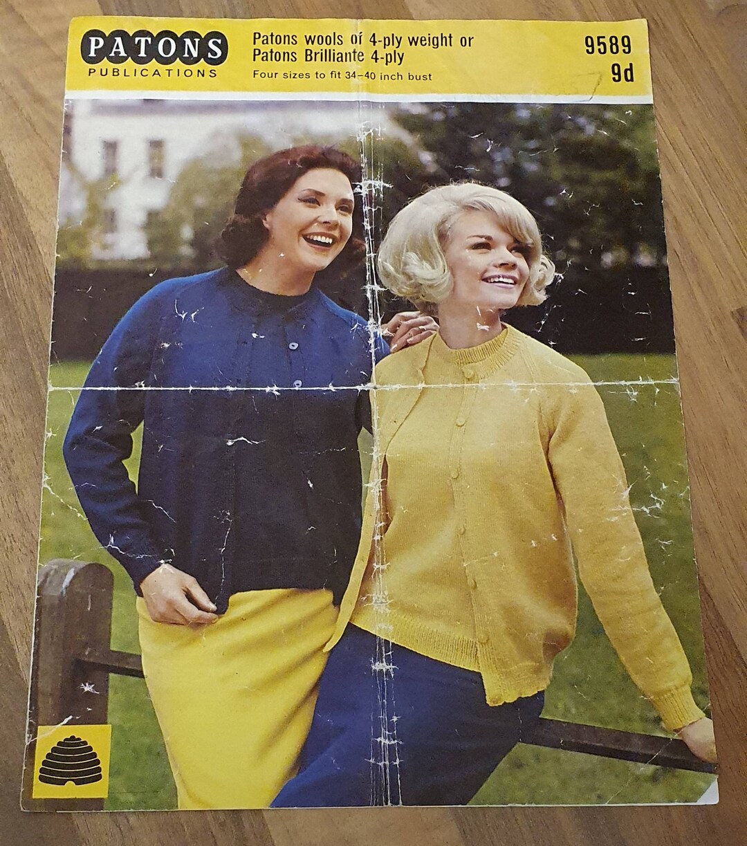 Patons 9589 Vintage Knitting Pattern, Jumper, Sweater, Cardigan, Twin ...