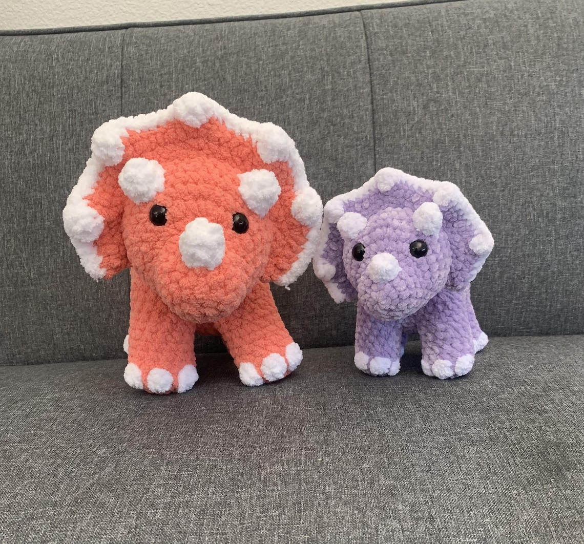 Triceratops Crochet Pattern Crochet Amigurumi Pattern Plushie Crochet ...